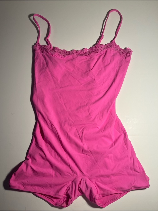 SKIMS | Intimates & Sleepwear | Skims Bright Pink Lace Trim One Piece ...